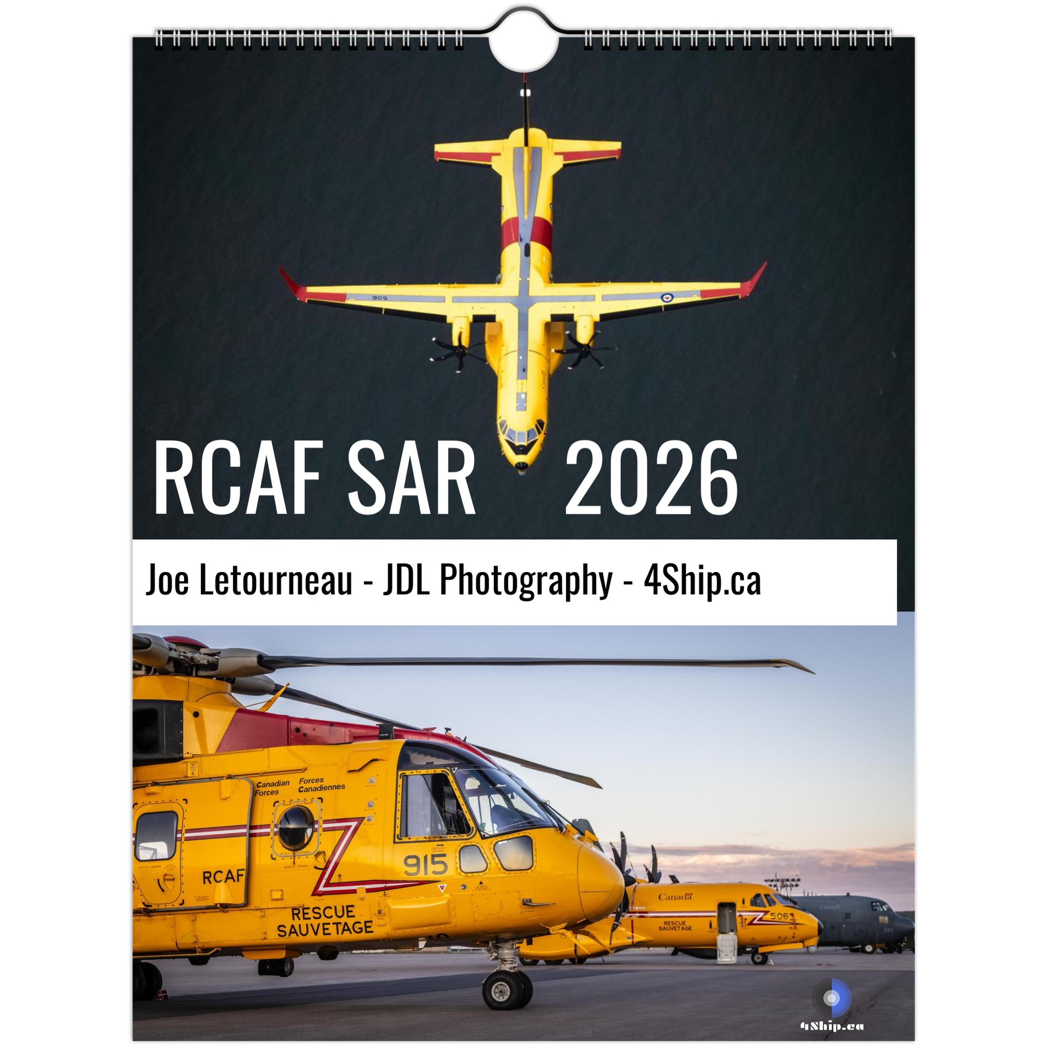 RCAF SAR 2026 - Single Sided Letter Size Wall Calendar 2026 – 4Ship